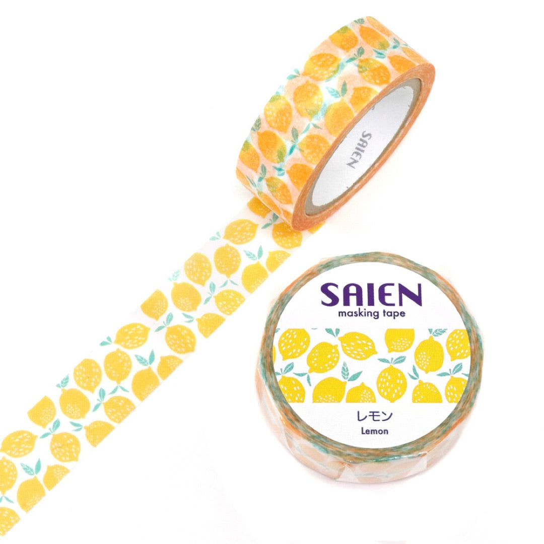 Yellow Lemon Washi Tape Saien Kamiiso Sansyo Japanese | Shop cutetape USA